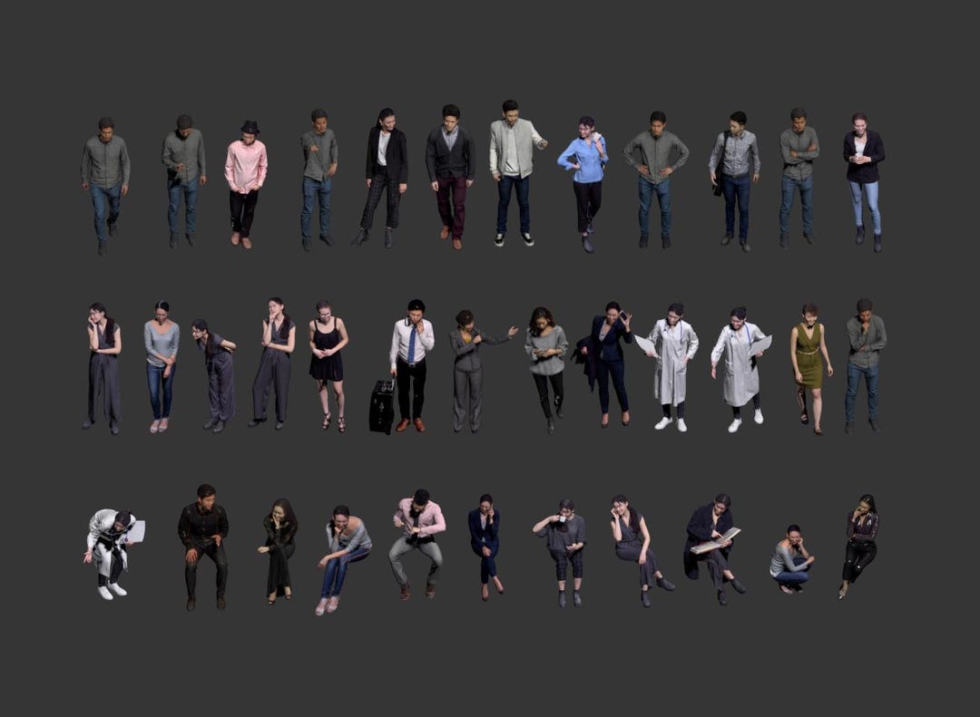 Human Figures -3d Files for 3d Printing Asian Business People, 3D Model ...