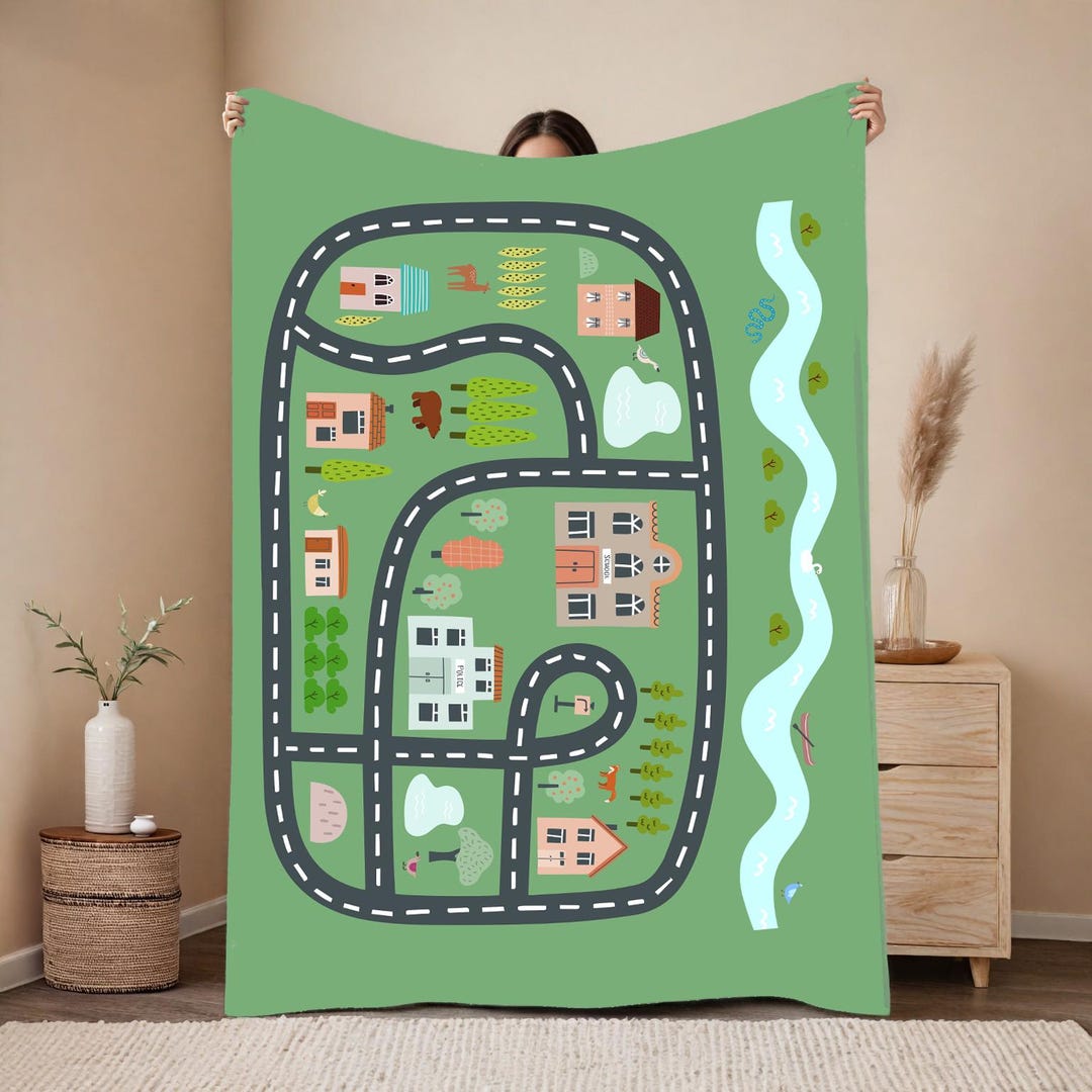 Cozy Play Blanket, Country Roads Playmat for Kids, Soft Play Mat Throw ...
