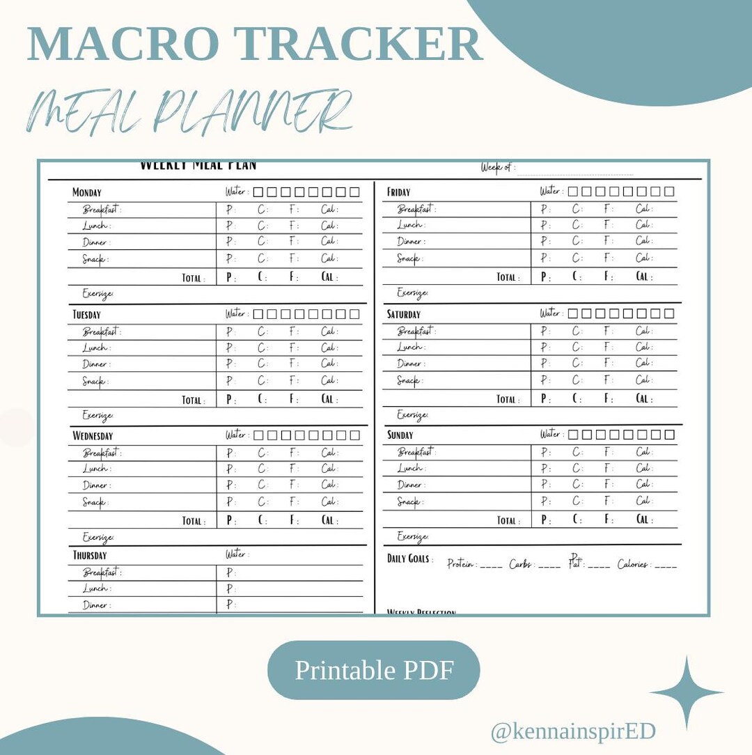 Macro / Meal Planner - Etsy