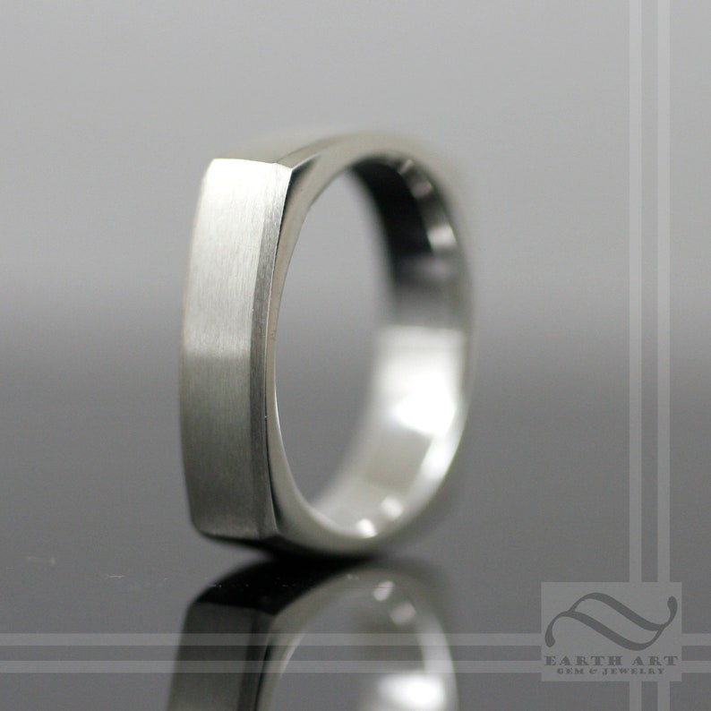 The Silver Square Squircle Ring Solid Sterling Silver Mens | Etsy