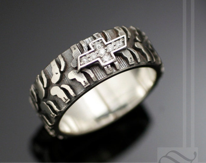Chevy Tire Tread Ring - Sterling Silver - Mud Bogger Tire Tread Ring ...