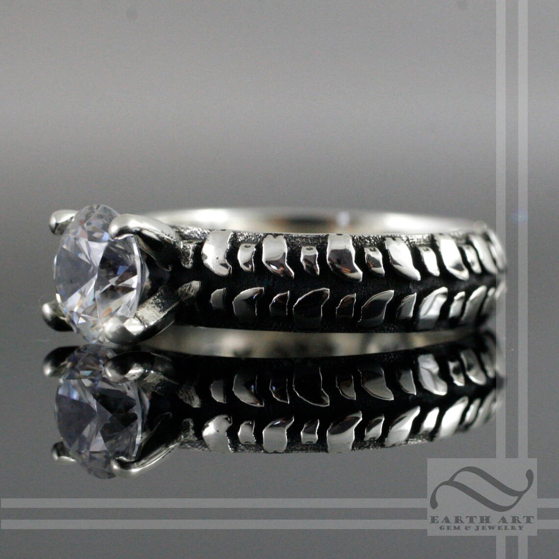 Ladies Mud Bogger Tire Tread Solitaire Engagement Ring - Etsy