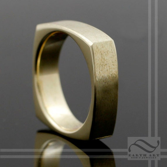 The Golden Square 14k Wedding Band Squircle Ring Rounded - Etsy