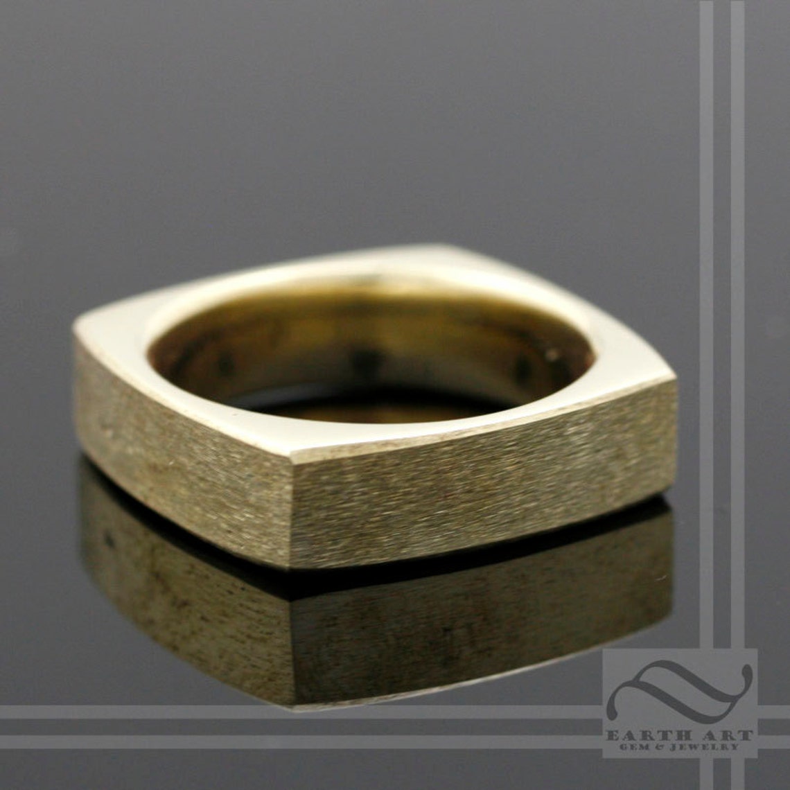The Golden Square 14k Wedding Band Squircle Ring Rounded - Etsy