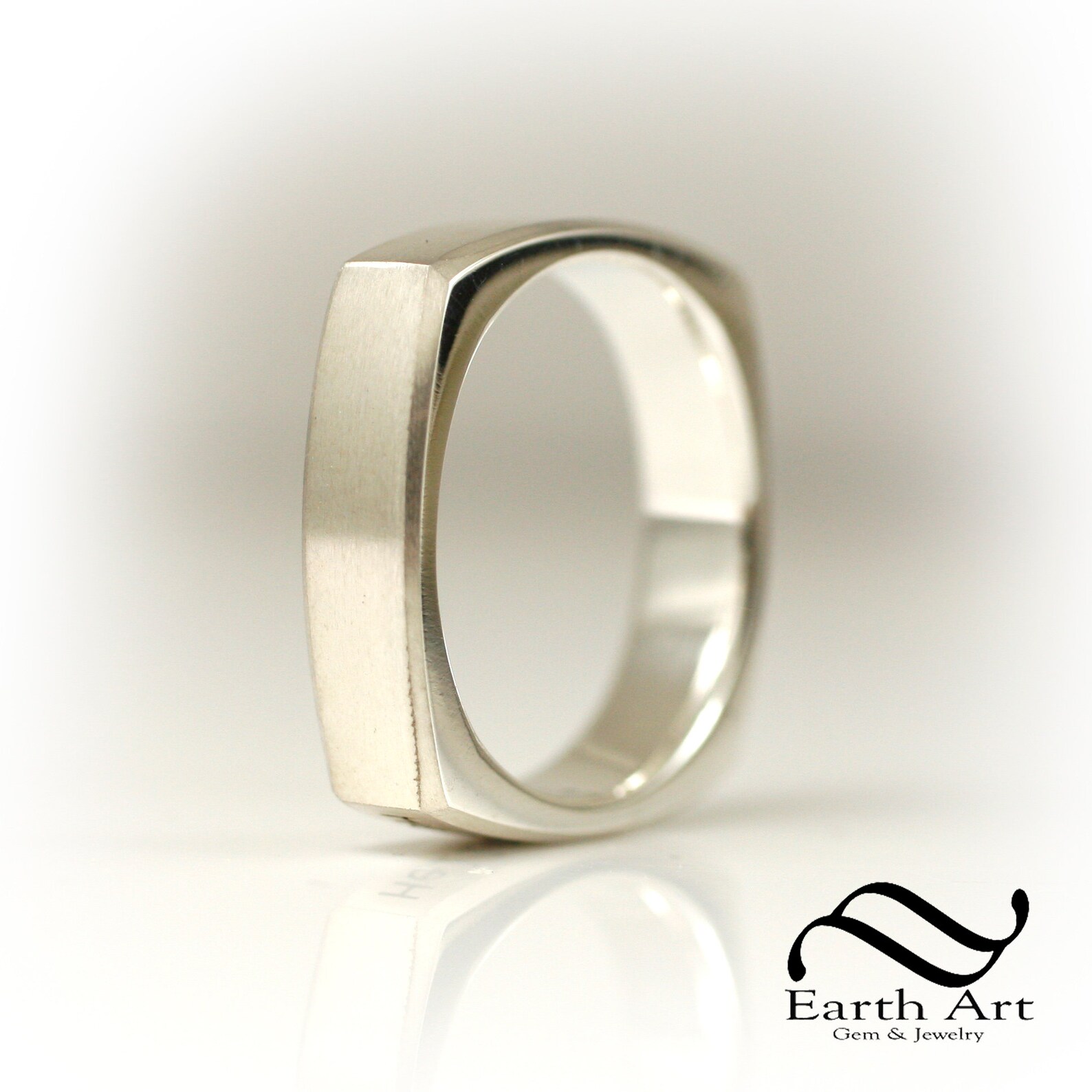 The Silver Square Squircle Ring Solid Sterling Silver Mens | Etsy