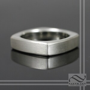 The Silver Square - Squircle Ring Solid Sterling Silver Mens Wedding ...
