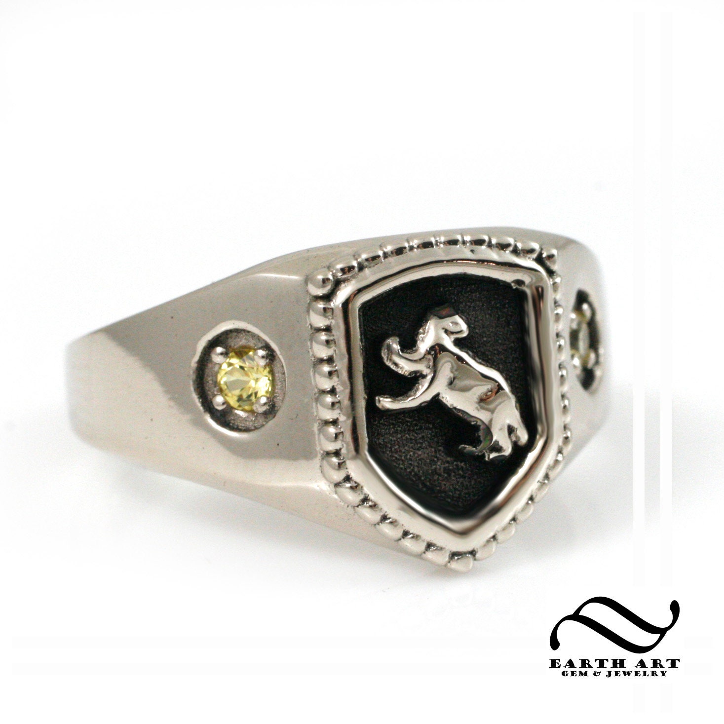 House Signet Ring - the Badger - Sterling Silver - Etsy