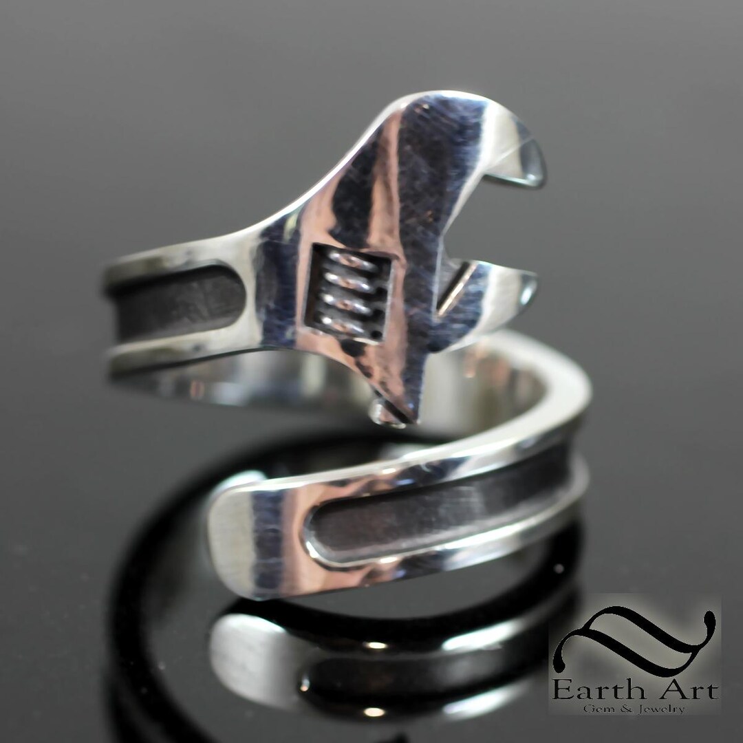 Adjustable Wrench Ring - Sterling Silver - Crescent Wrench Ring - Etsy