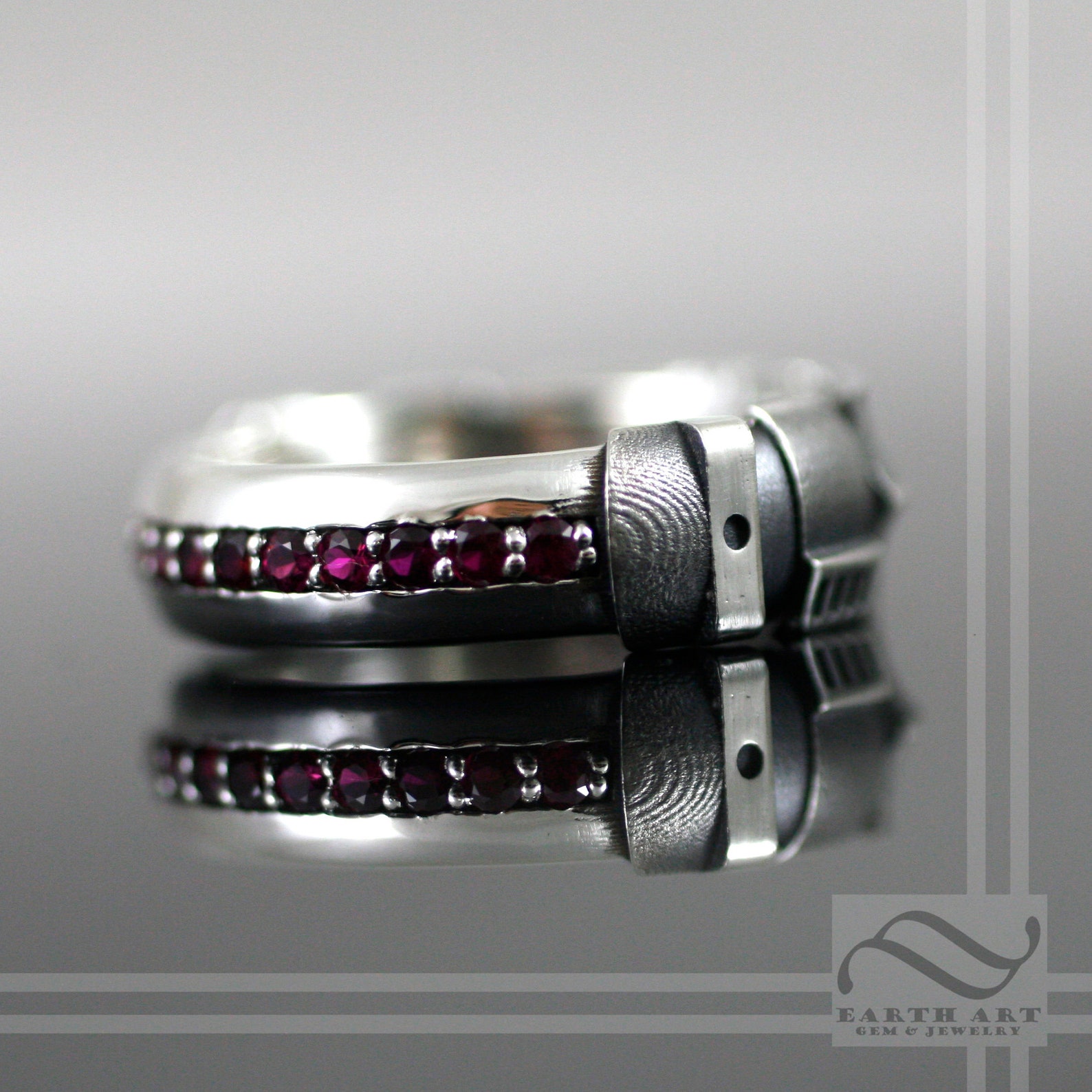 Wide Ruby Light Saber Ring Sterling Silver Oxidized and - Etsy