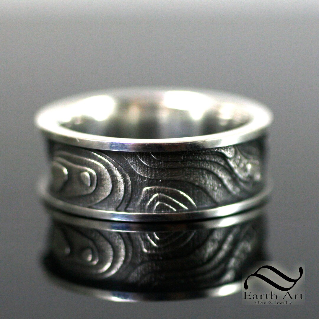 Topo Map Ring - Mens Ring in 14k Gold or Sterling Silver - Etsy