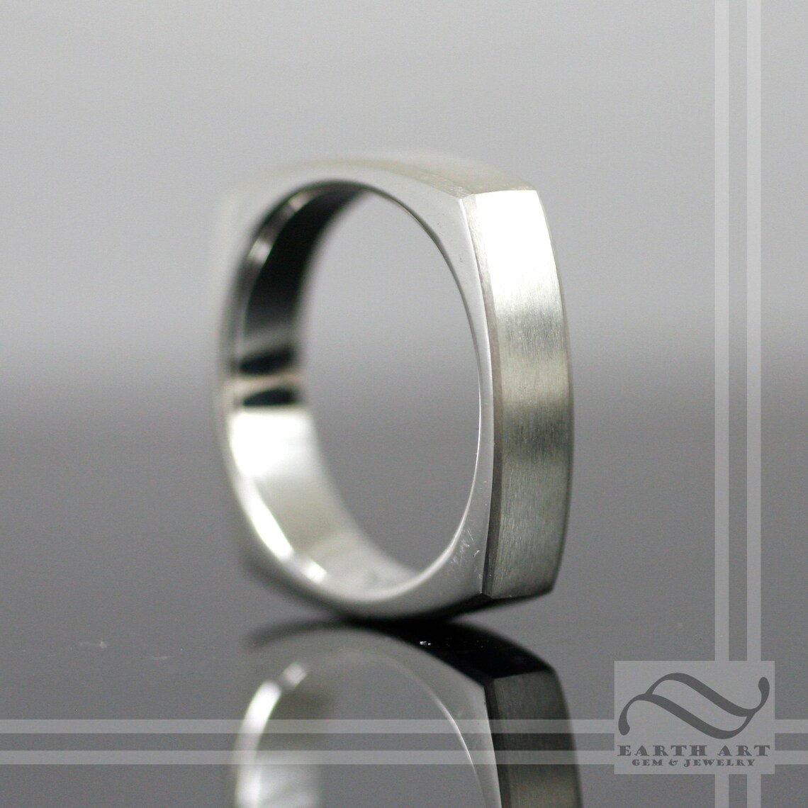 The Silver Square Squircle Ring Solid Sterling Silver Mens | Etsy