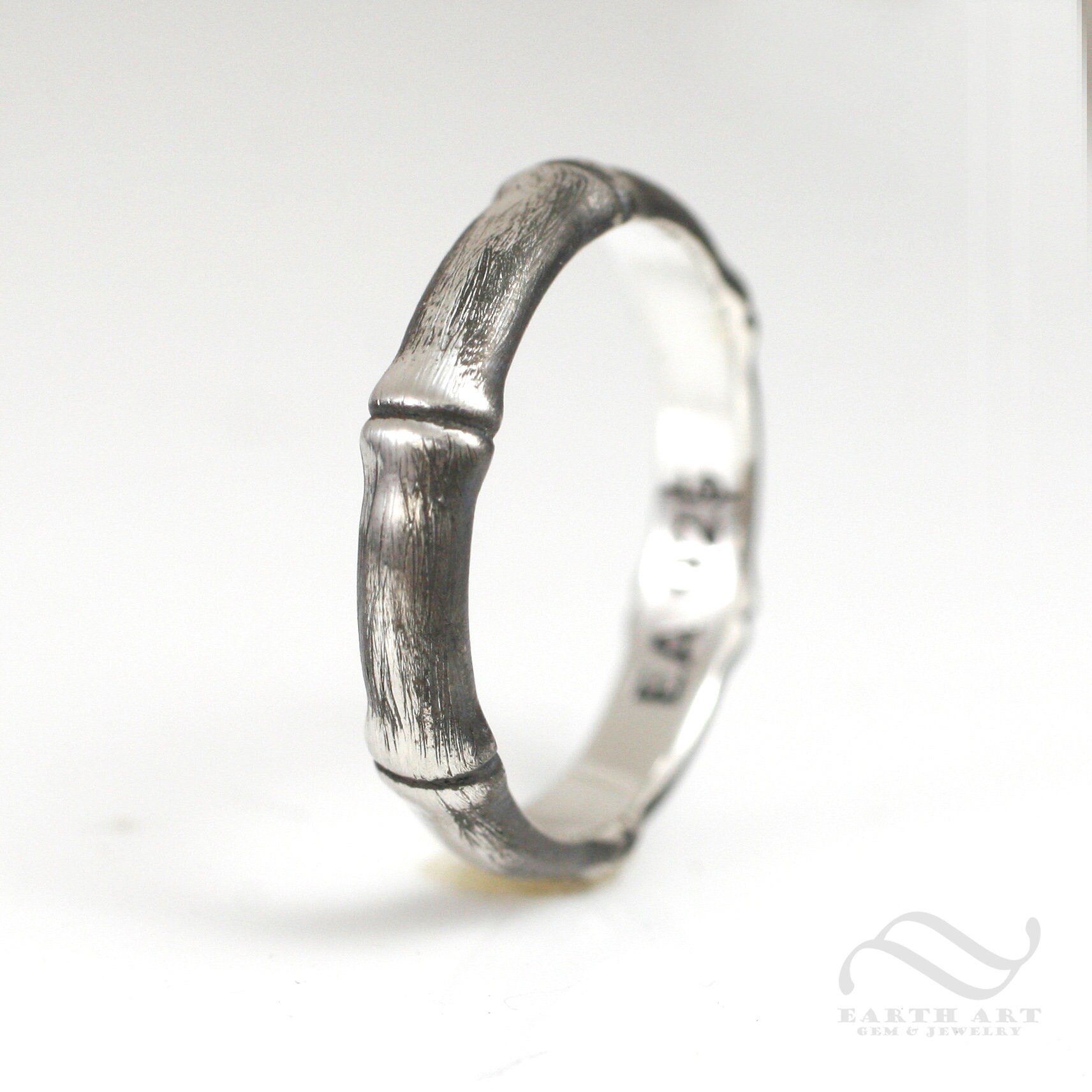 Brushed Bamboo Ring in Sterling Silver - Etsy