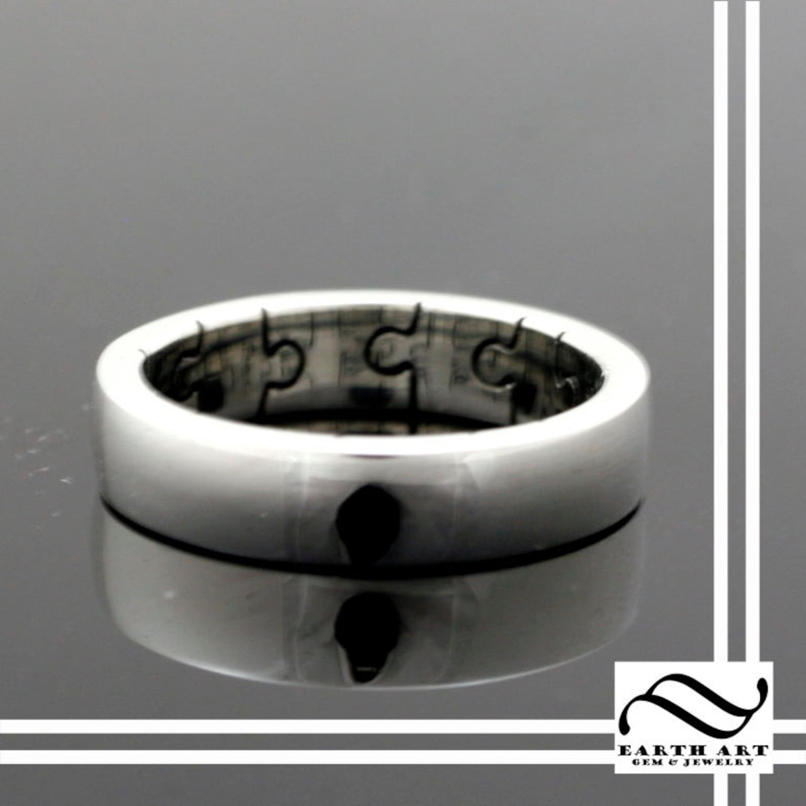 Secret Puzzle Band Sterling Silver Awareness or Memorial - Etsy