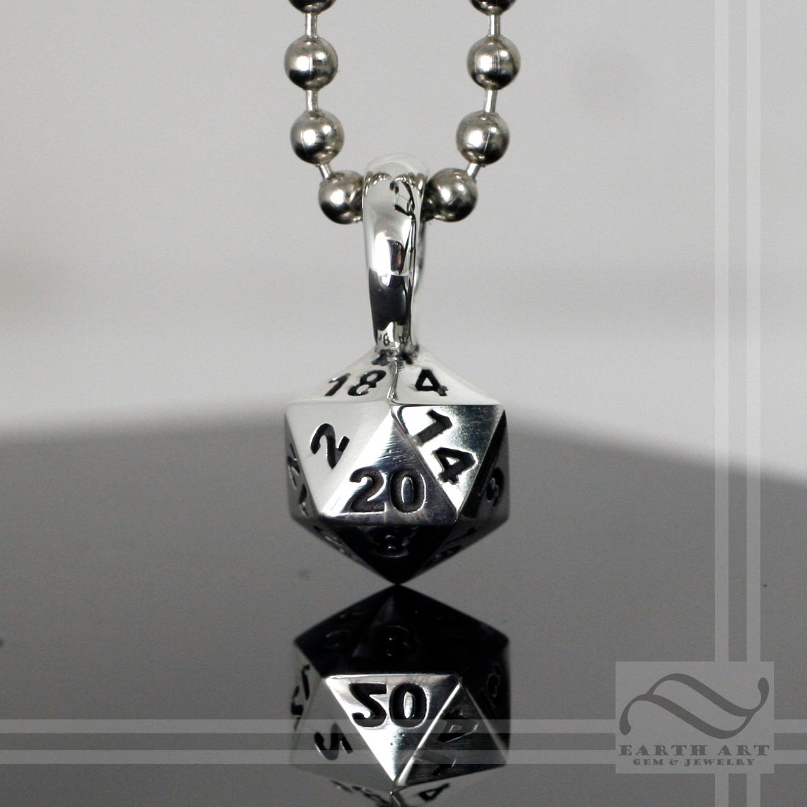 D20 Double Damage Pendant - Sterling Silver - Etsy