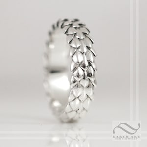 Pangolin Scale Armor Ring - Wider Mens Ring - Stacking Ring - Gold or Sterling Silver Wedding ...