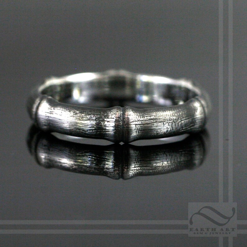 Brushed Bamboo Ring in Sterling Silver - Etsy