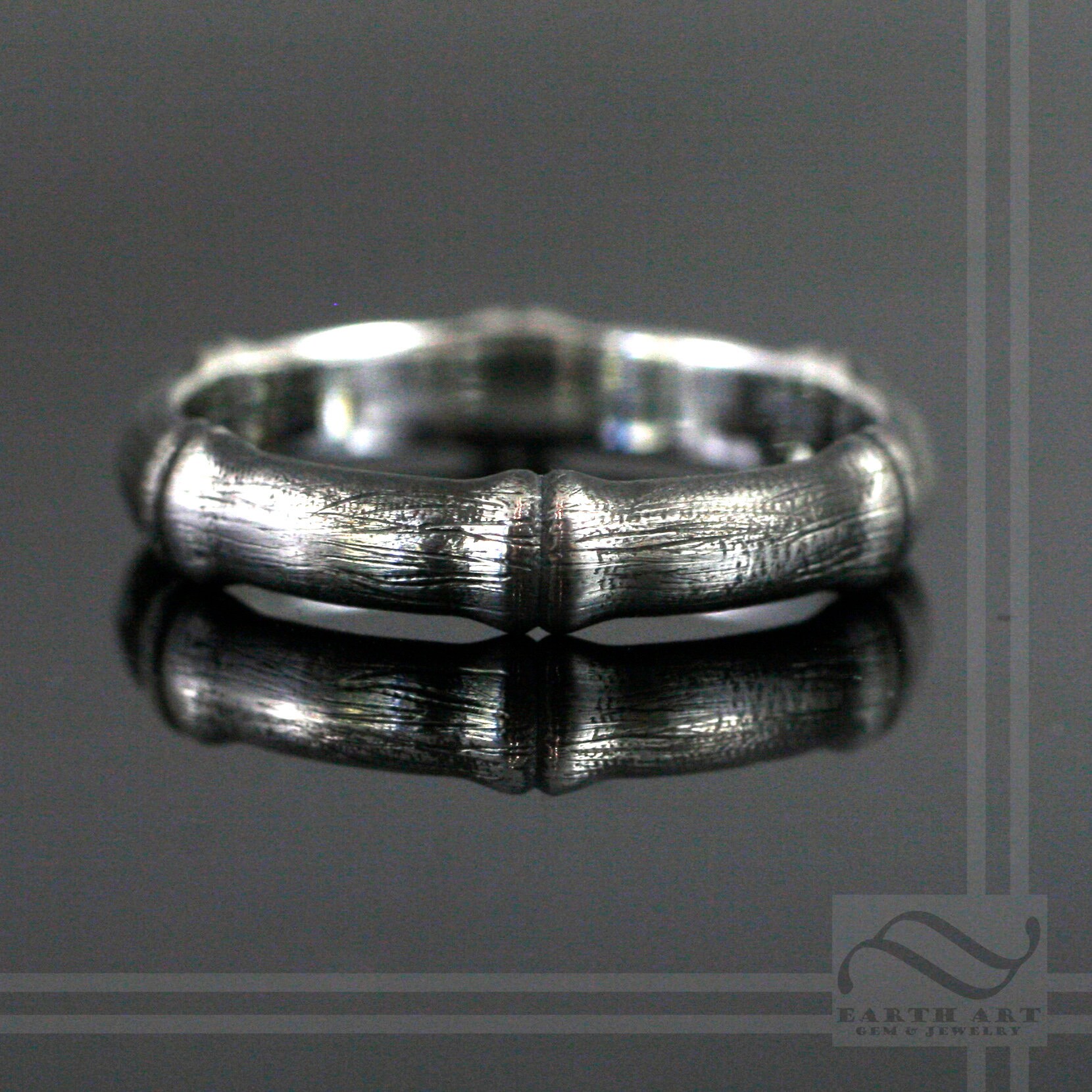 Brushed Bamboo Ring in Sterling Silver | Etsy