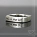 Hello World! Squircle Ring Solid Sterling Silver Mens Wedding Band or ...