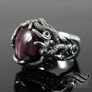 The Kraken's Horde Ring - Ruby in Sterling - Etsy