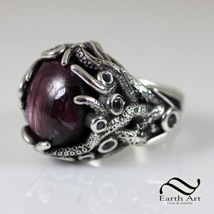 The Kraken's Horde Ring - Ruby in Sterling - Etsy