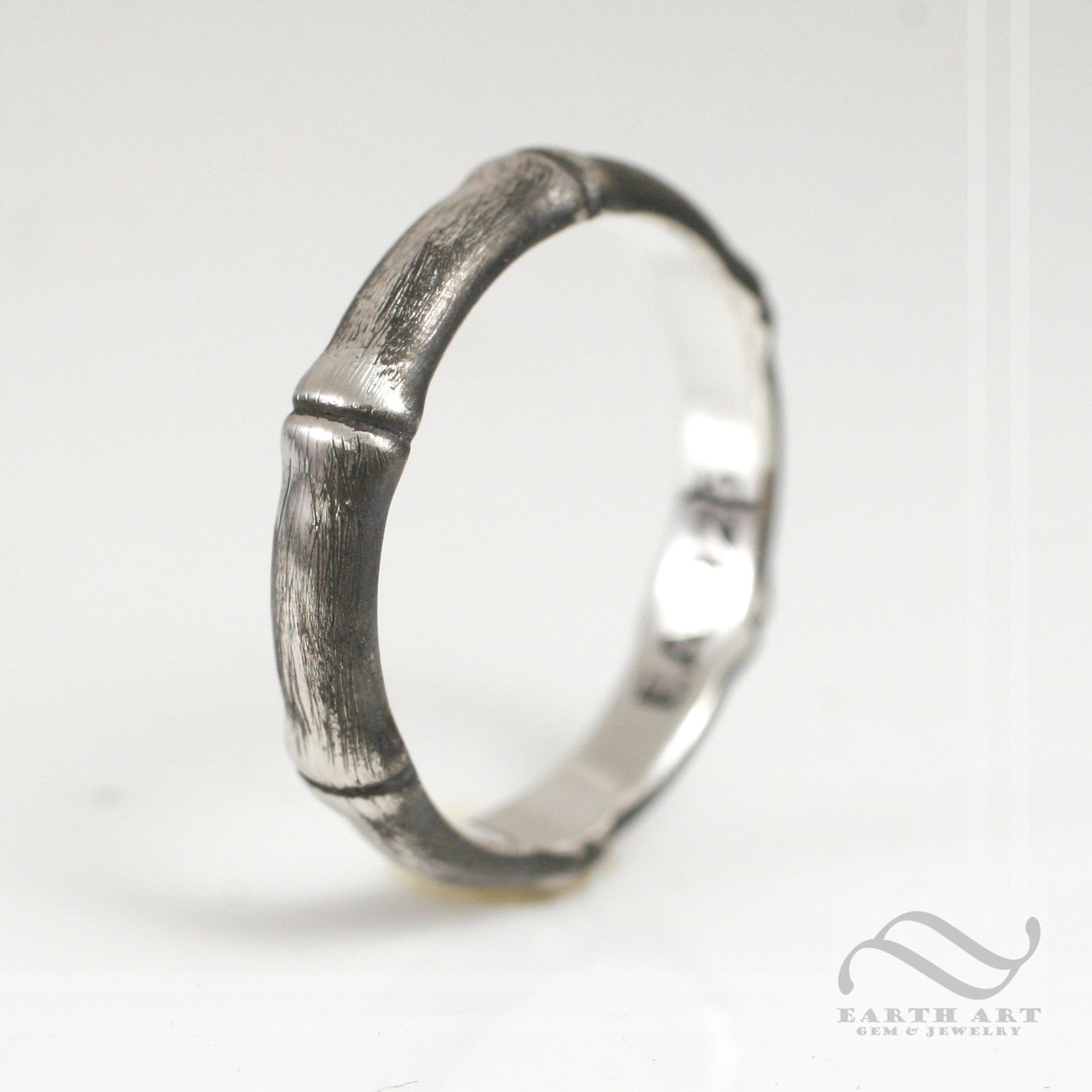Brushed Bamboo Ring in Sterling Silver | Etsy