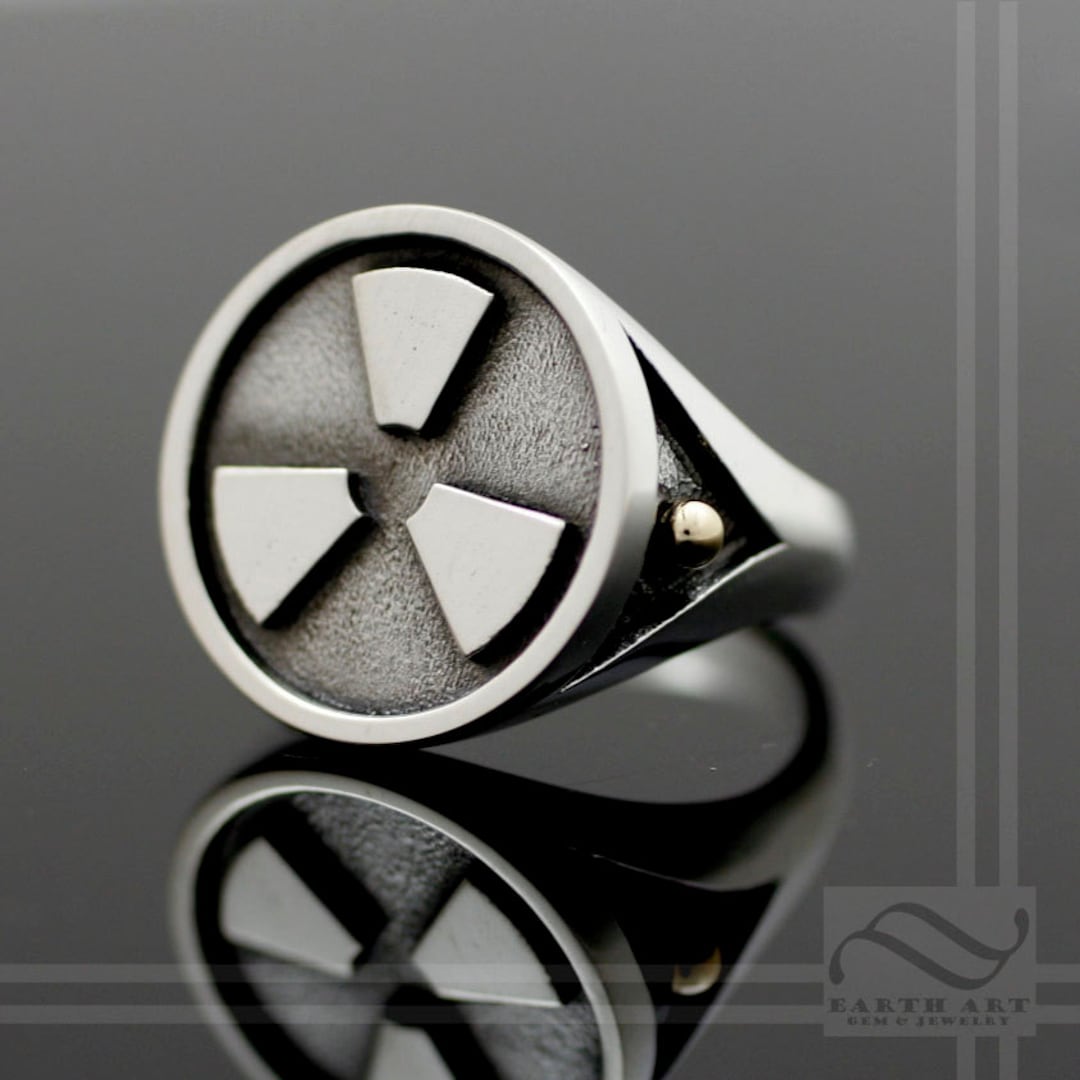 Radioactive - Sterling Silver Signet Ring With 14k Gold Accents - Etsy