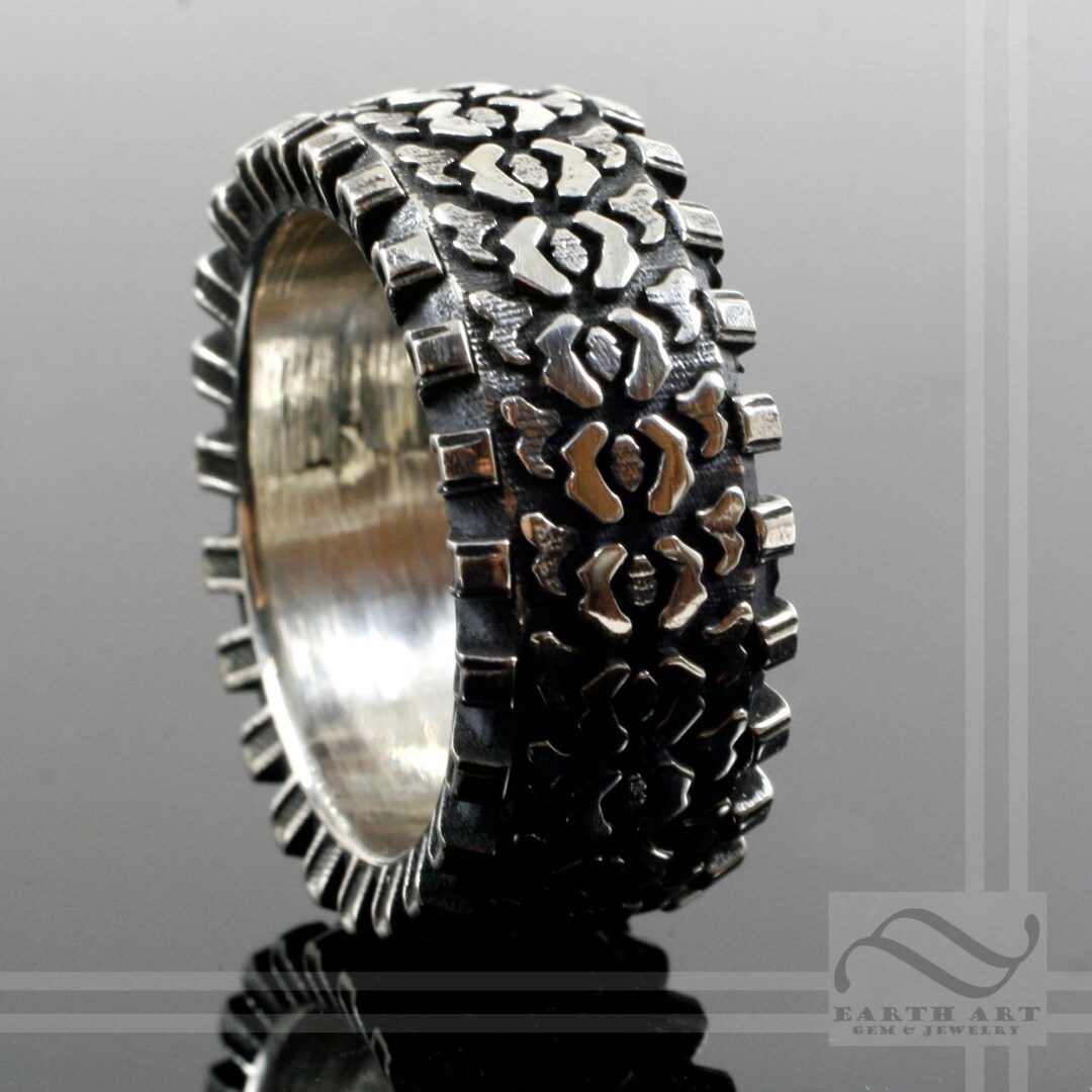 Detailed Sterling Silver Truck Tire Tread Ring Extra Thick and Beefy ...
