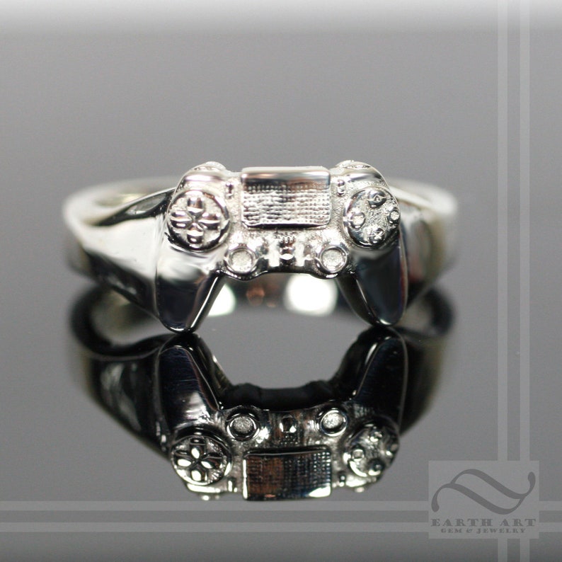 PS4 Controller Ring Sterling Silver Gamer Ring Geeky - Etsy