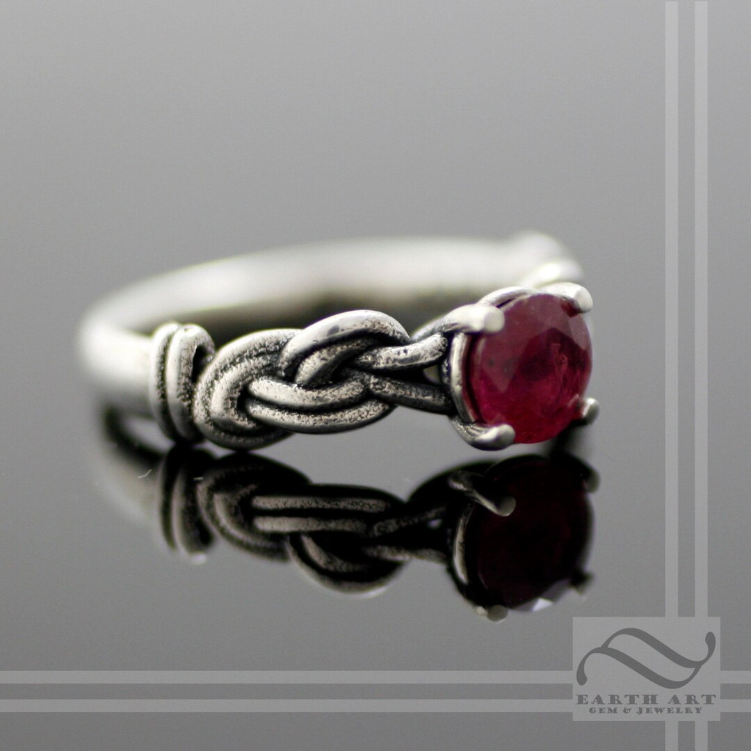 Belay On! Natural Ruby Solitaire Engagement Ring - Figure 8 Knot ...