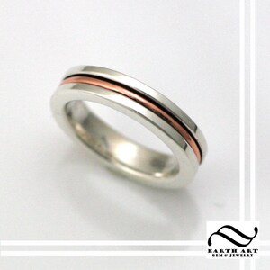 Ladies Rose Gold Inlay Wedding Band - Etsy