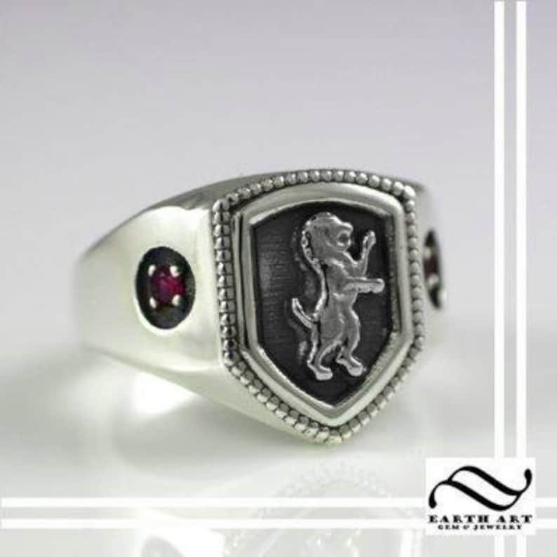 House Signet Ring the Lion Sterling Silver and 14k Yellow - Etsy