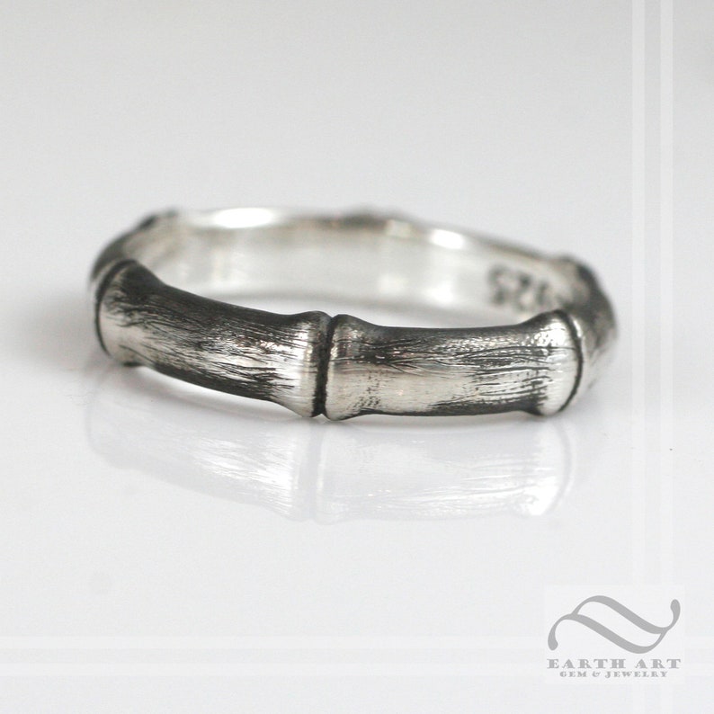 Brushed Bamboo Ring in Sterling Silver - Etsy
