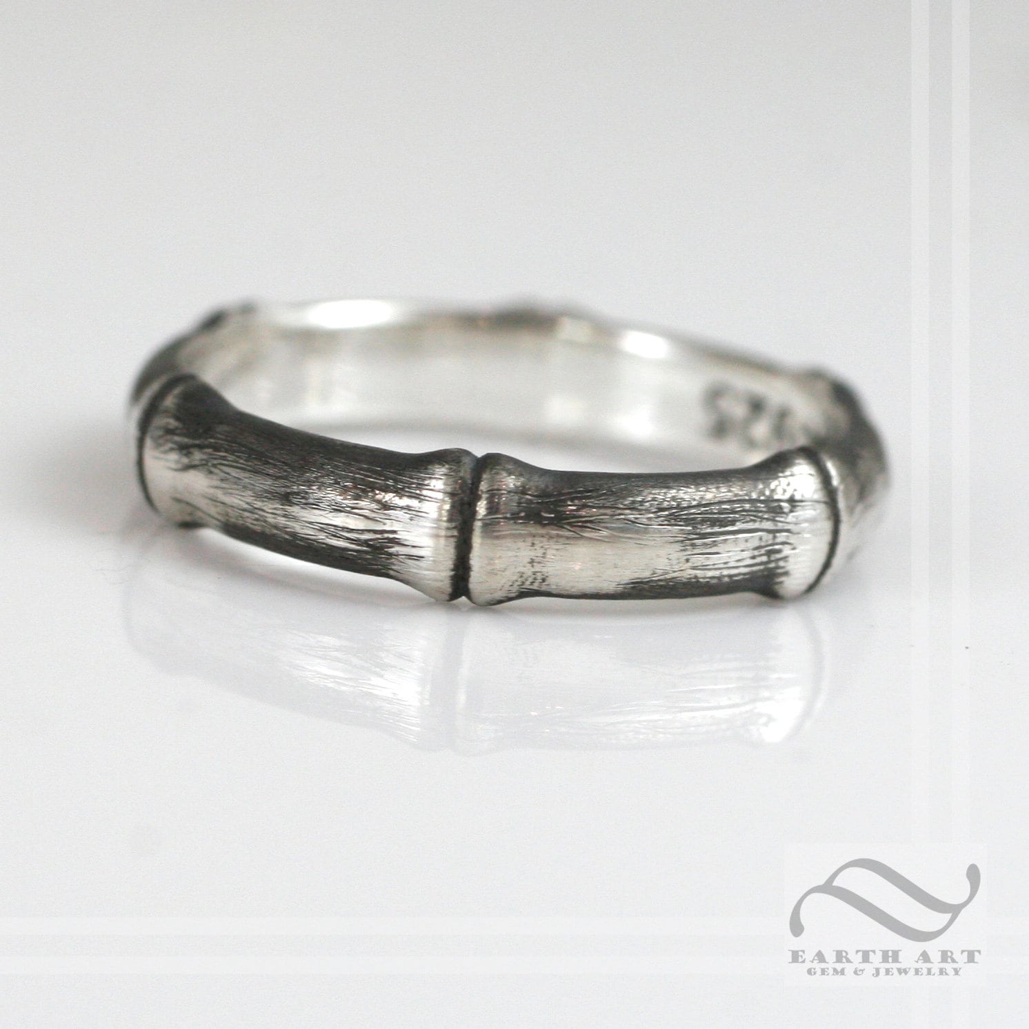 Brushed Bamboo Ring in Sterling Silver | Etsy