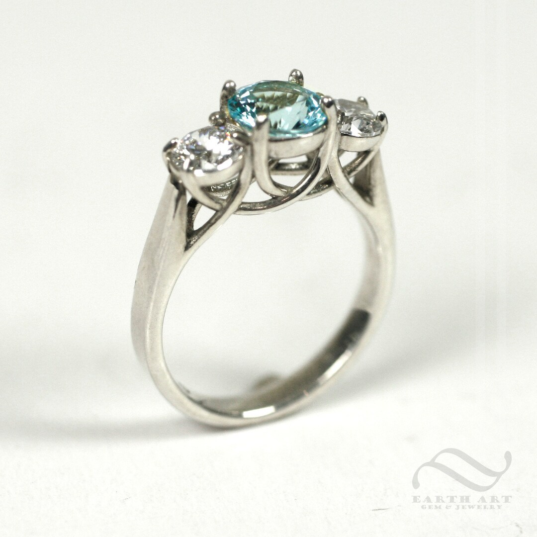 Triple Stone Trellis Ring Made to Order in Your Choice of Center Stone ...