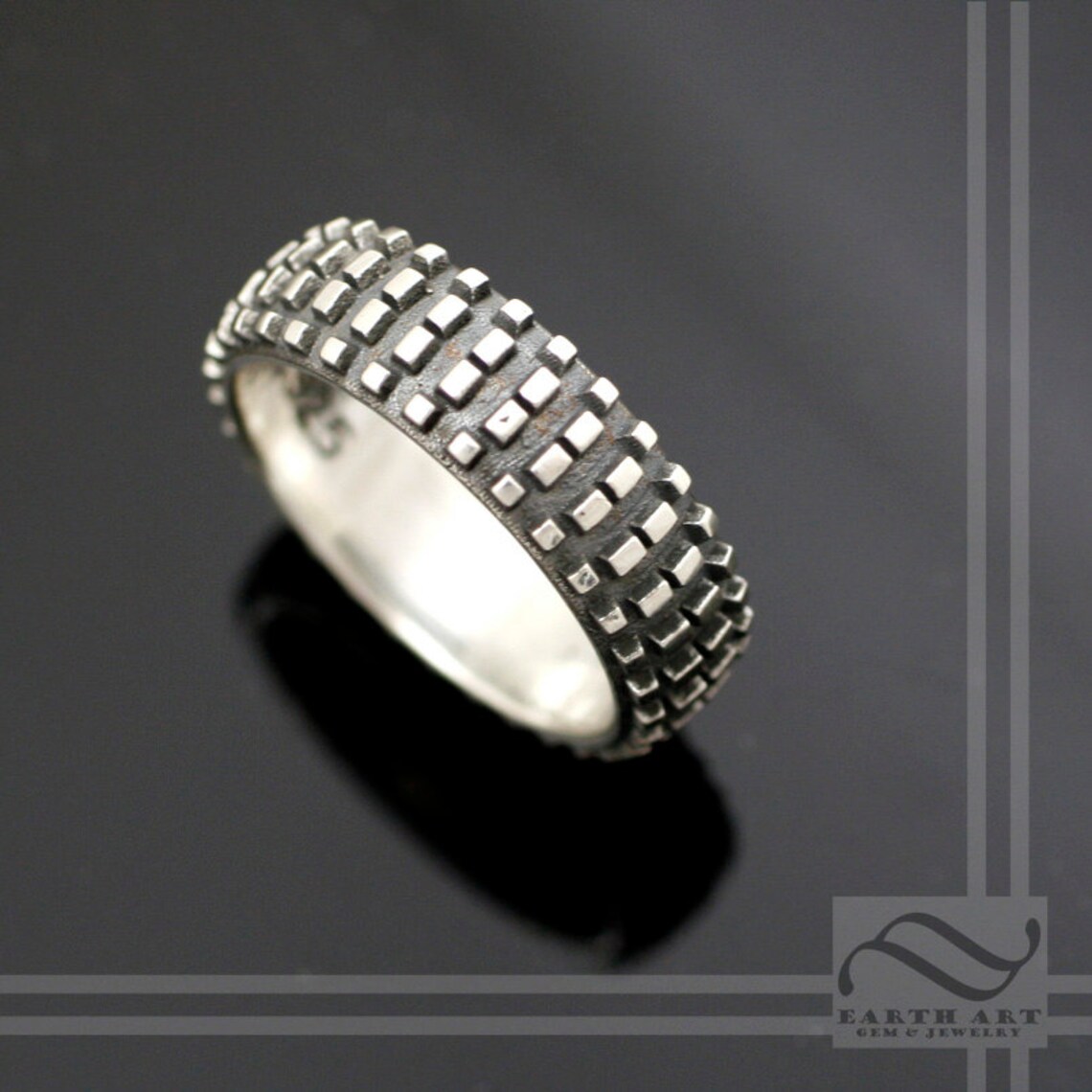 Dirt Bike Tire Tread Ring Sterling Silver or Gold Mens - Etsy
