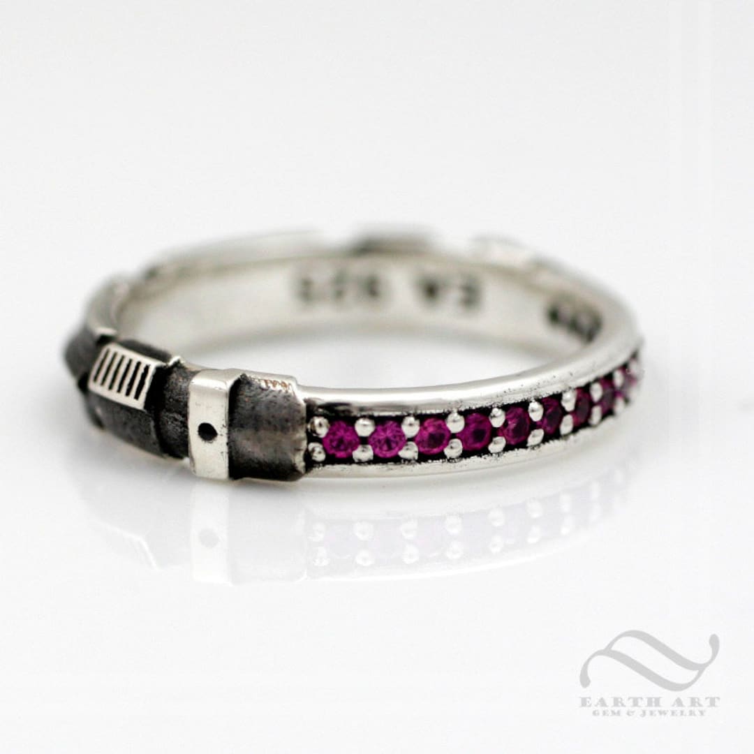Ruby Light Saber Ring - Sterling Silver - Oxidized and Polished Finish ...