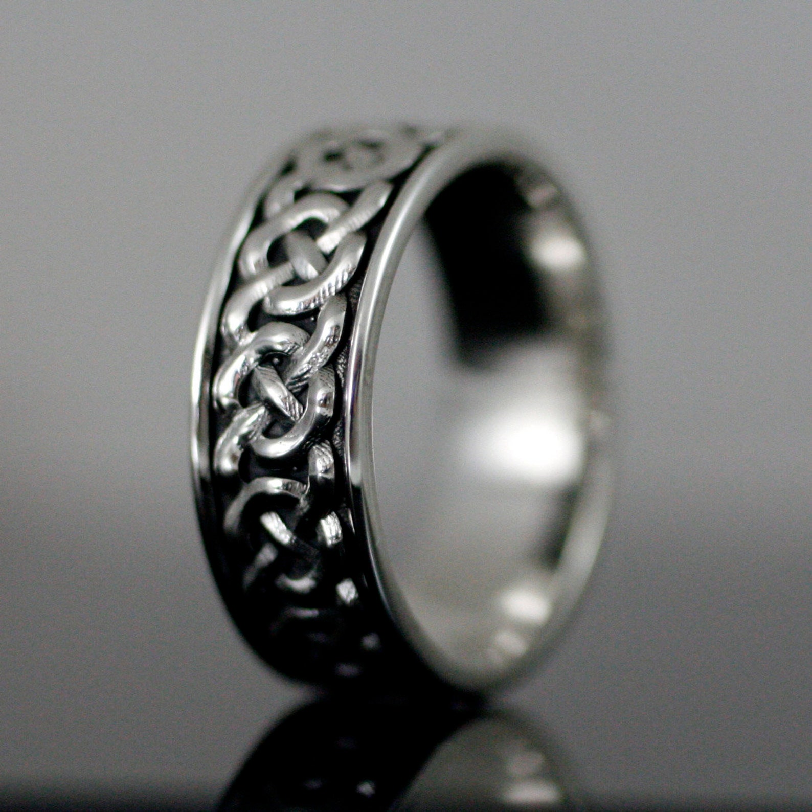 Mens Celtic Knot Ring Sterling Silver Infinite Circular | Etsy