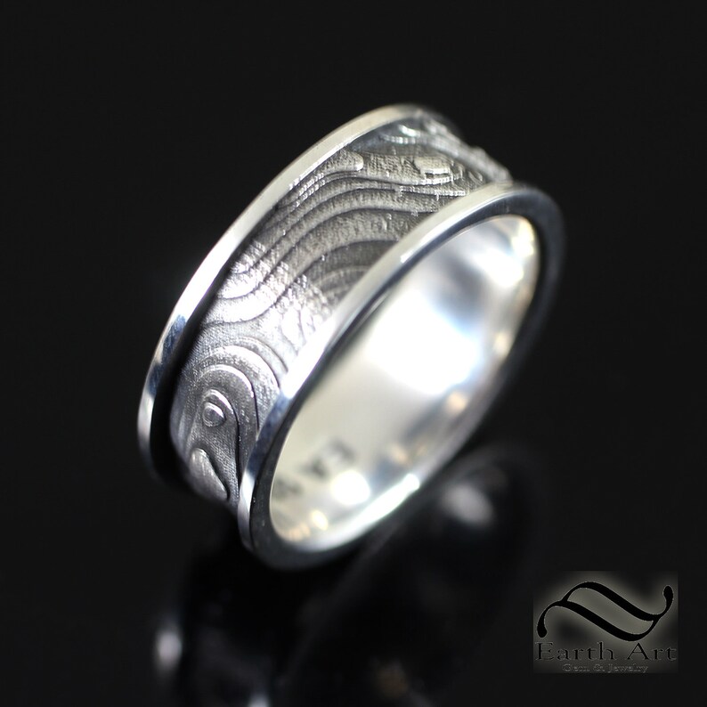 Topo Map Ring - Mens Ring in 14k Gold or Sterling Silver - Etsy