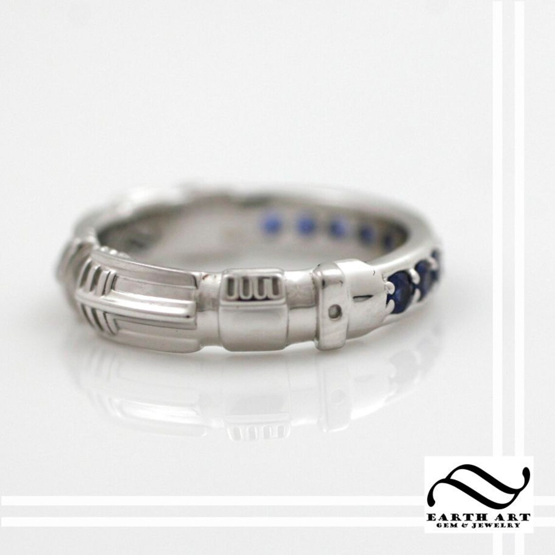 Sapphire Light Saber Ring - 14k White Gold With Blue Sapphire -geeky ...