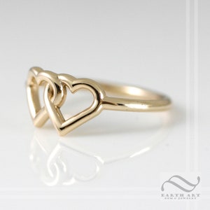 Double Love Heart Ring Made in Your Choice of Metal and Size ...