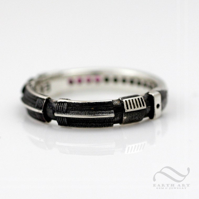 Ruby Light Saber Ring - Sterling Silver - Oxidized and Polished Finish ...