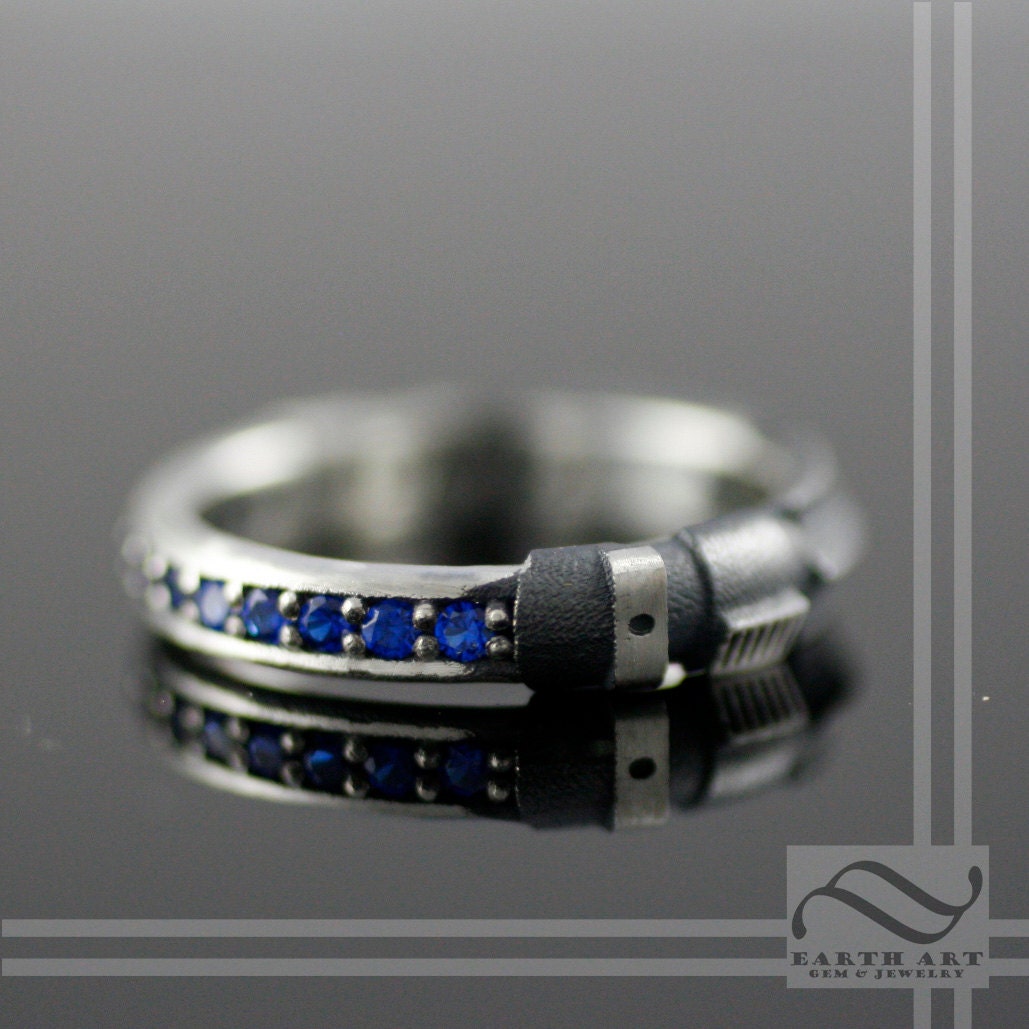 Sapphire Light Saber Ring Sterling Silver Geeky Blue - Etsy