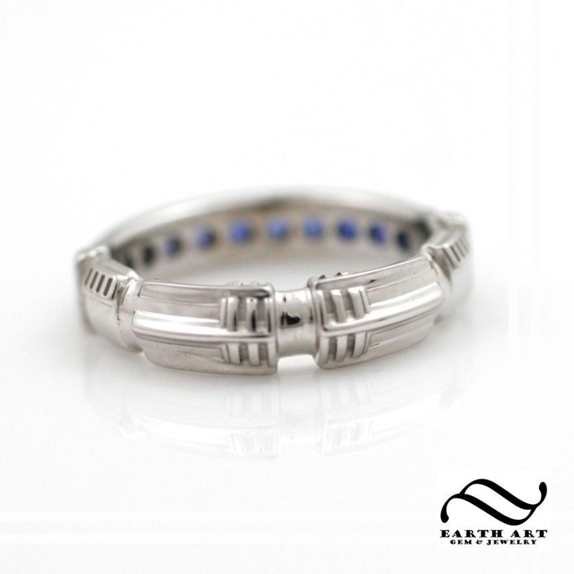 Sapphire Light Saber Ring - 14k White Gold With Blue Sapphire -geeky ...