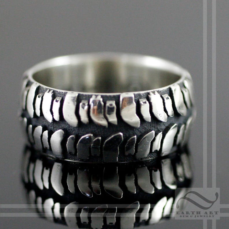 Mens Mud Bogger Tire Tread Wedding Ring Wide Design - Etsy Canada