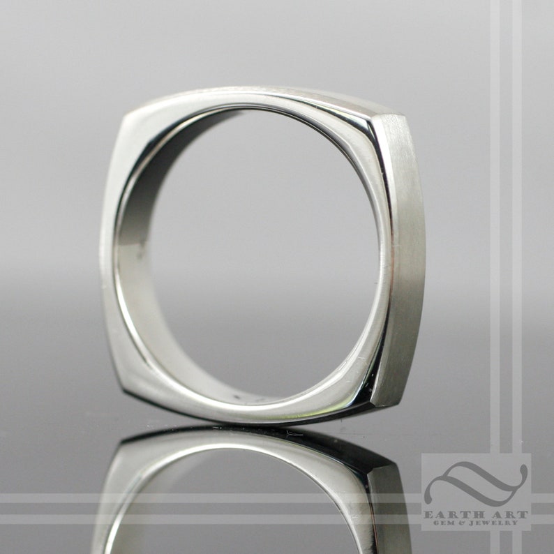 The Silver Square Squircle Ring Solid Sterling Silver Mens | Etsy