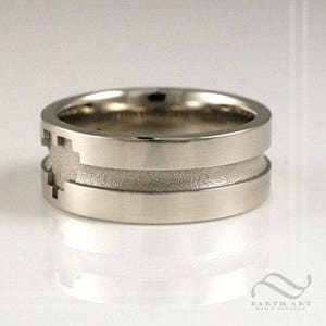 Pixelated Heart Ring - Mens - Sterling Silver Geeky Retro Gamer Wedding ...