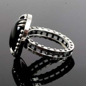 Studded - Black Onyx Claw Ring - Gothic Cocktail Ring - Etsy