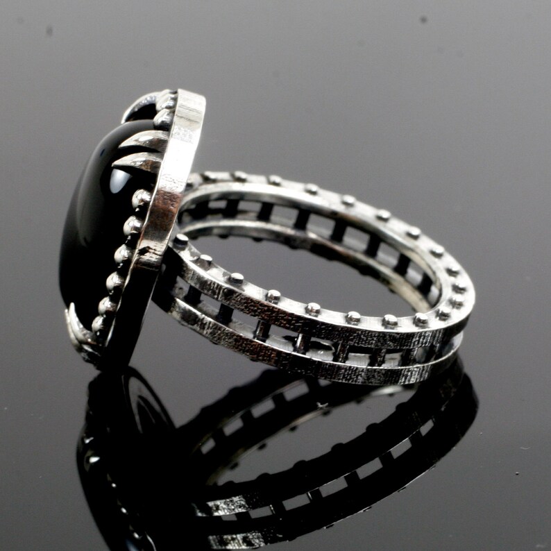 Studded - Black Onyx Claw Ring - Gothic Cocktail Ring - Etsy