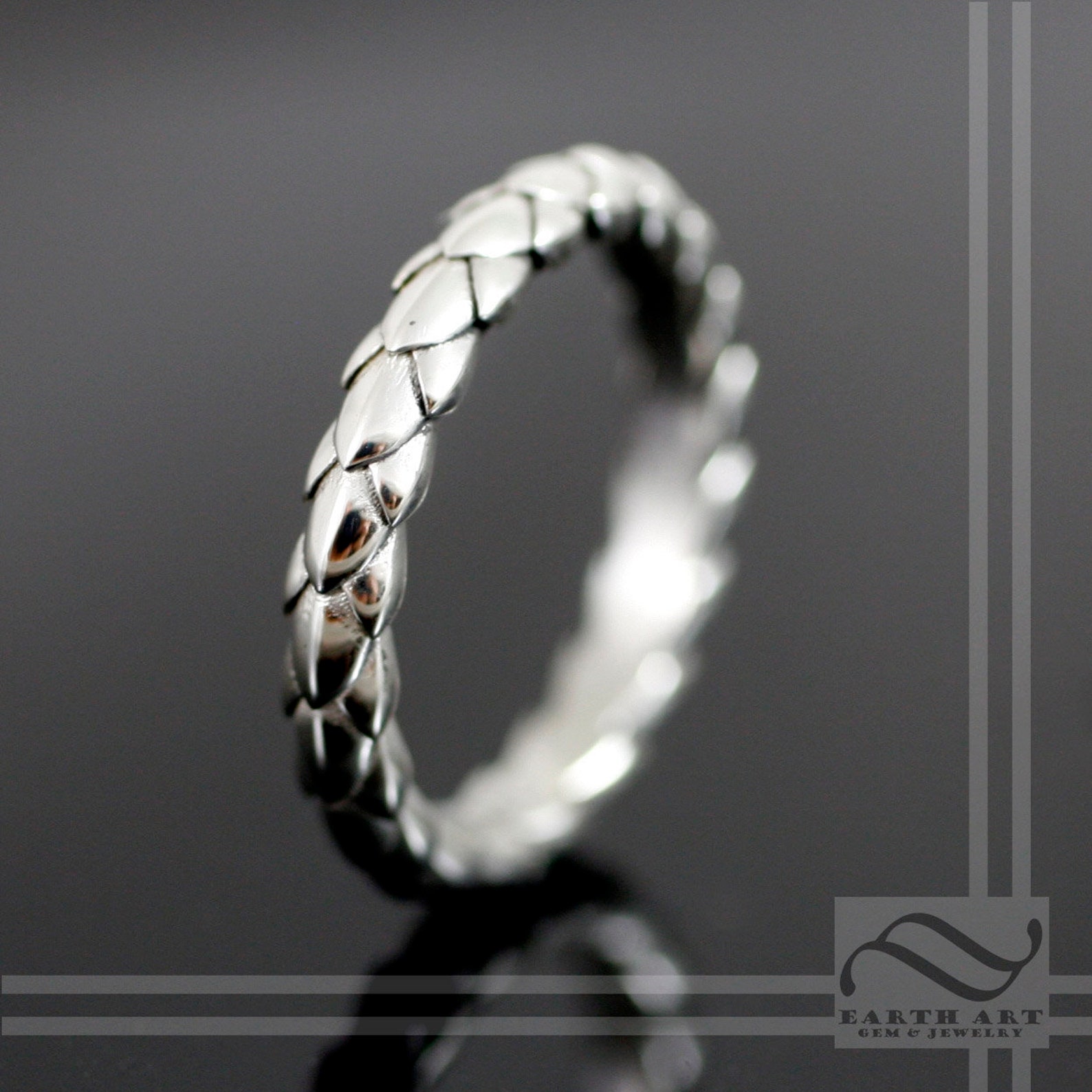 Pangolin Scale Armor Ring - Narrow Ladies Ring - Stacking Ring - Gold or Sterling Silver - Etsy