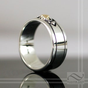 D20 Mens Band Mixed Metals Sterling and 14k Options the Original D&D ...